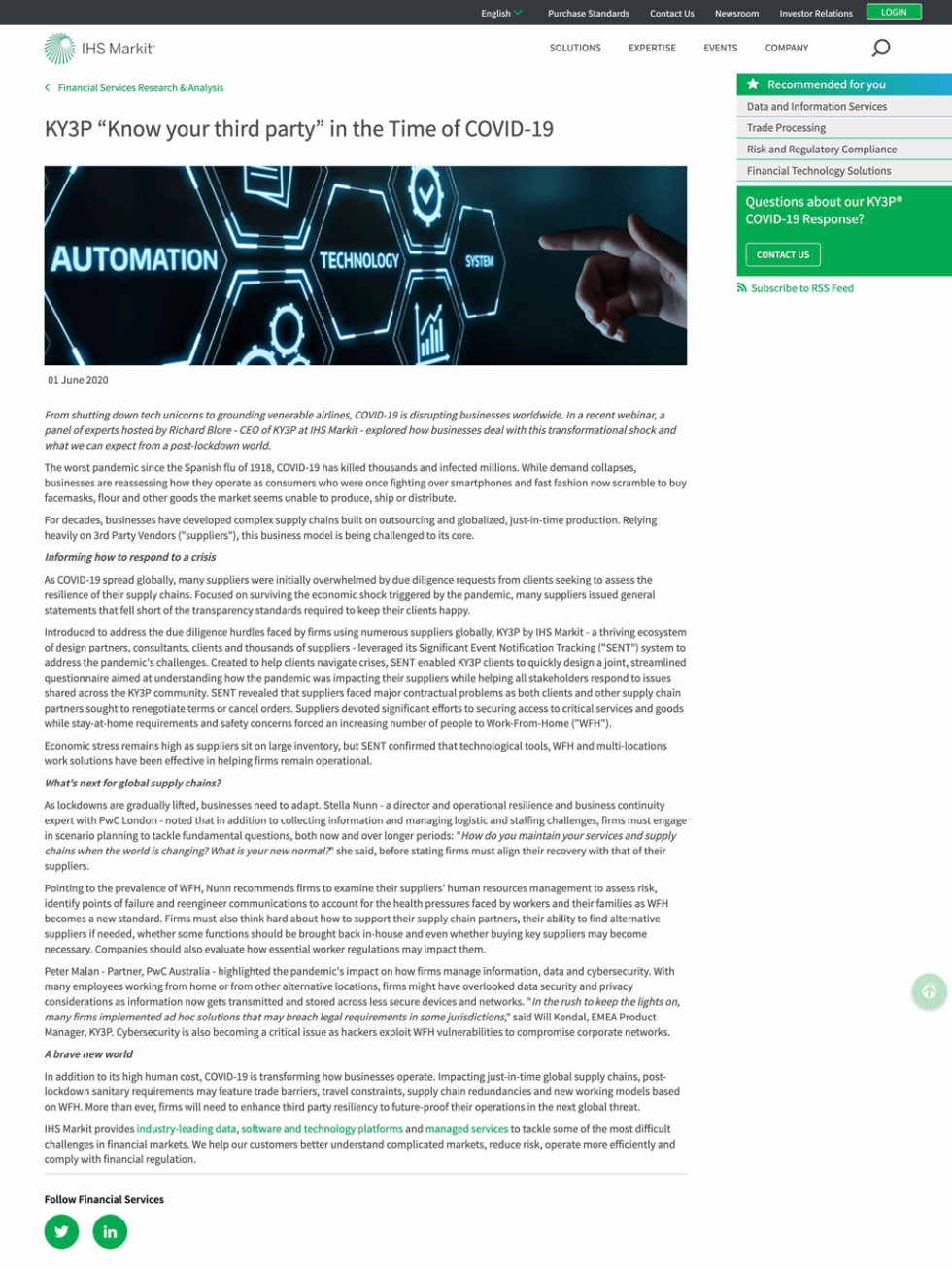 HIS Markit I Work | Straight